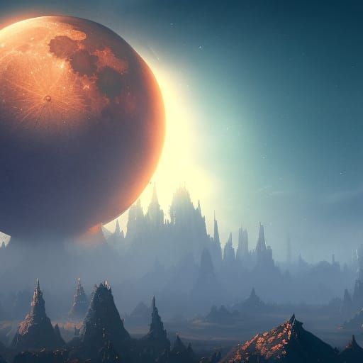 Red moon - AI Generated Artwork - NightCafe Creator