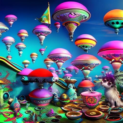 plethora of Eyeballs, Lisa Frank ; Beautiful, Volumetric lighting ...
