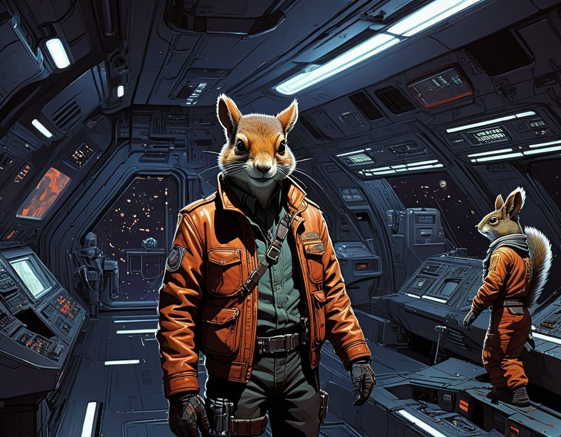 The Juple 🐿🐿 - Rugged Space Smuggler with Red Squirrel Mec...