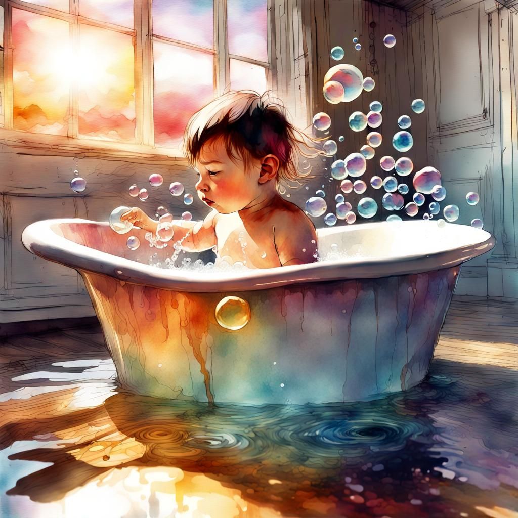 Bath time - AI Generated Artwork - NightCafe Creator