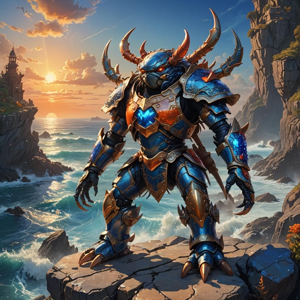 Crab Warrior in Armour - Crab Warrior in Ornate Armour