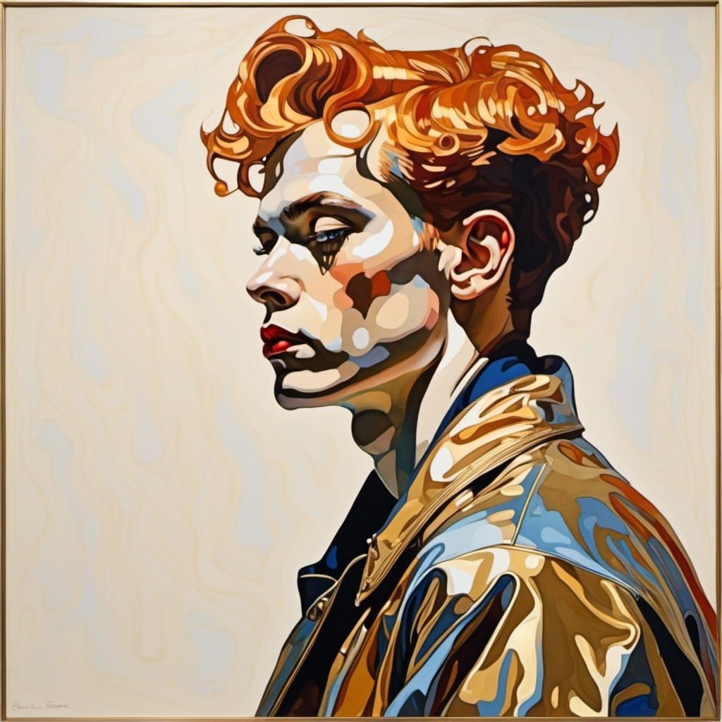 Man Man Man curly swirly hair JC Leyendecker altarpiece by Egon Schiele ...