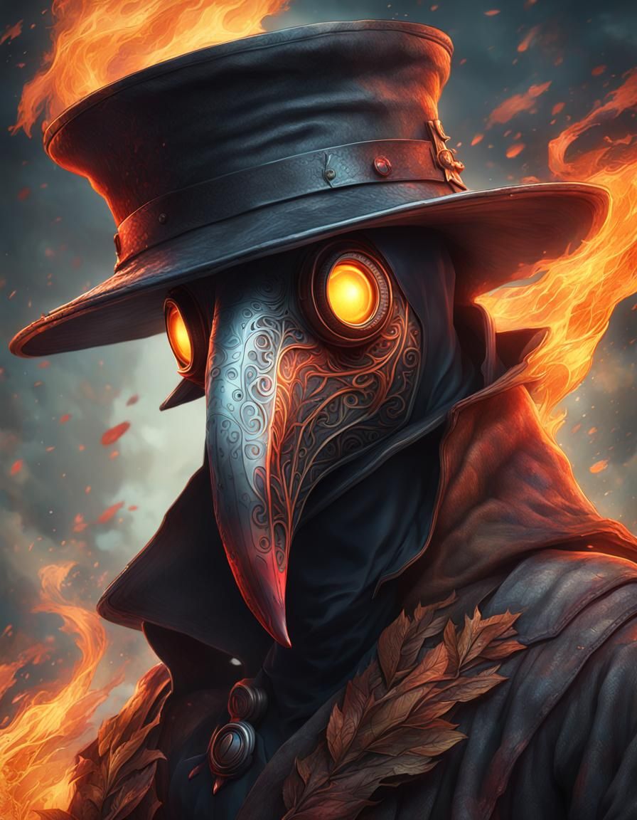 Fire Plague Doctor - AI Generated Artwork - NightCafe Creator