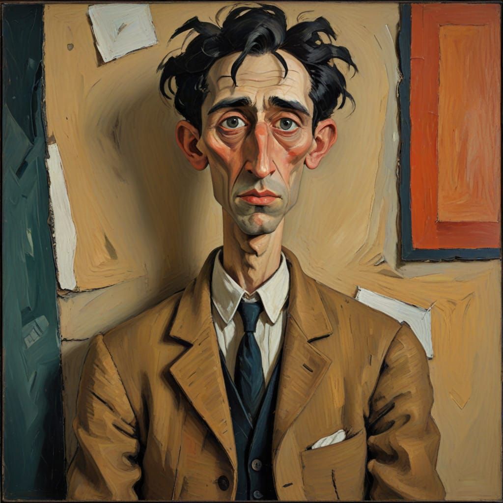 Rogue Jester in Richly Textured Expressionist Port... - AI Art