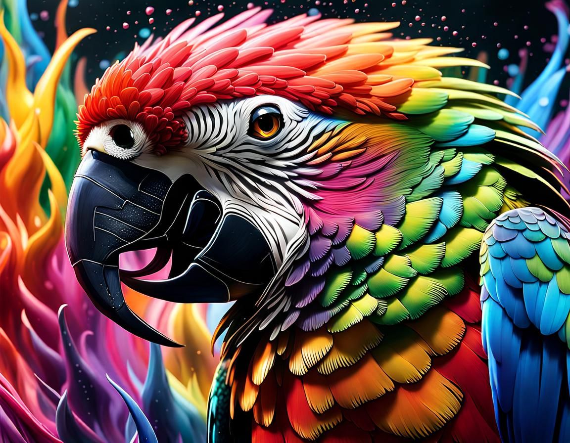 Prismatic Parrot - AI Generated Artwork - NightCafe Creator