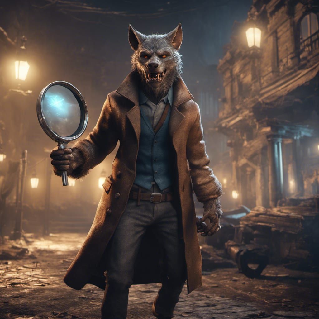Sherlock Wolf on his way to the office - AI Generated Artwork ...
