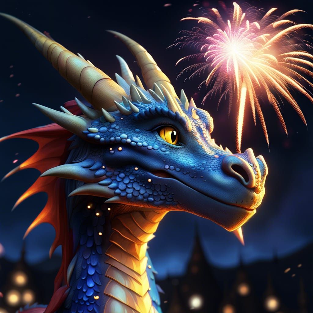 Firework Dragon - AI Generated Artwork - NightCafe Creator