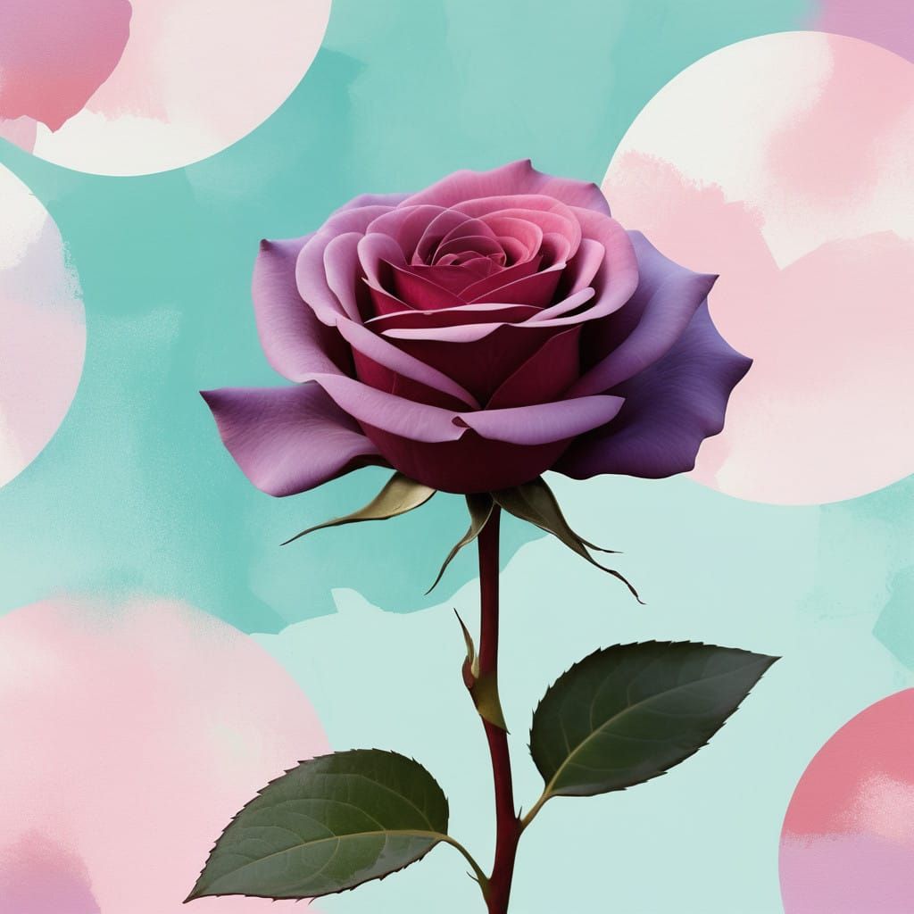 Pop art, psychedelia and a bit of cubism for a burgundy-red rose, with ...