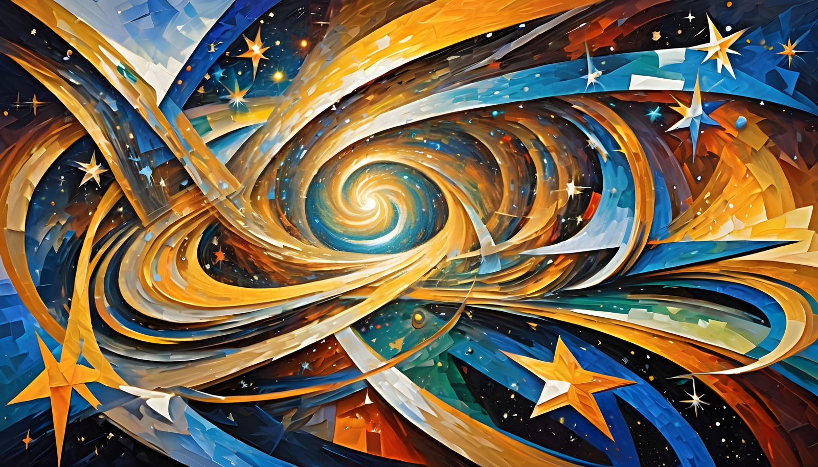 MetaVerse Central - Cosmic Meta-Star Whirlpool in Swirling M...