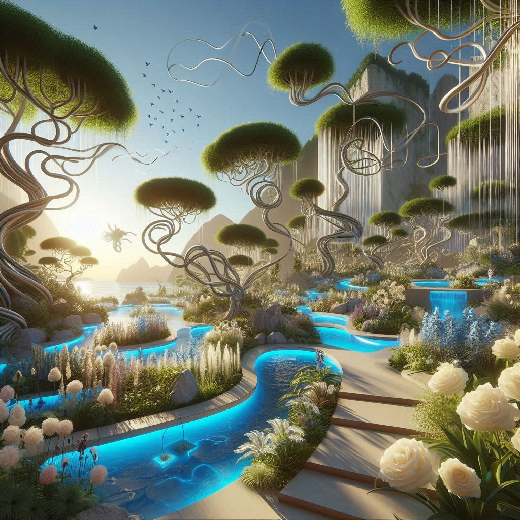Spiral Alien Gardens of Planet Veloran - AI Generated Artwork ...