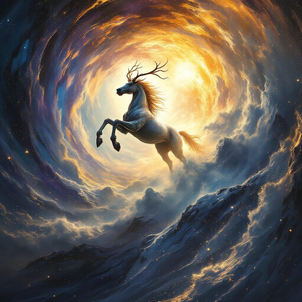 Sleipnir Leaps Through Cosmic Rift in Mesmerizing ... - AI Art