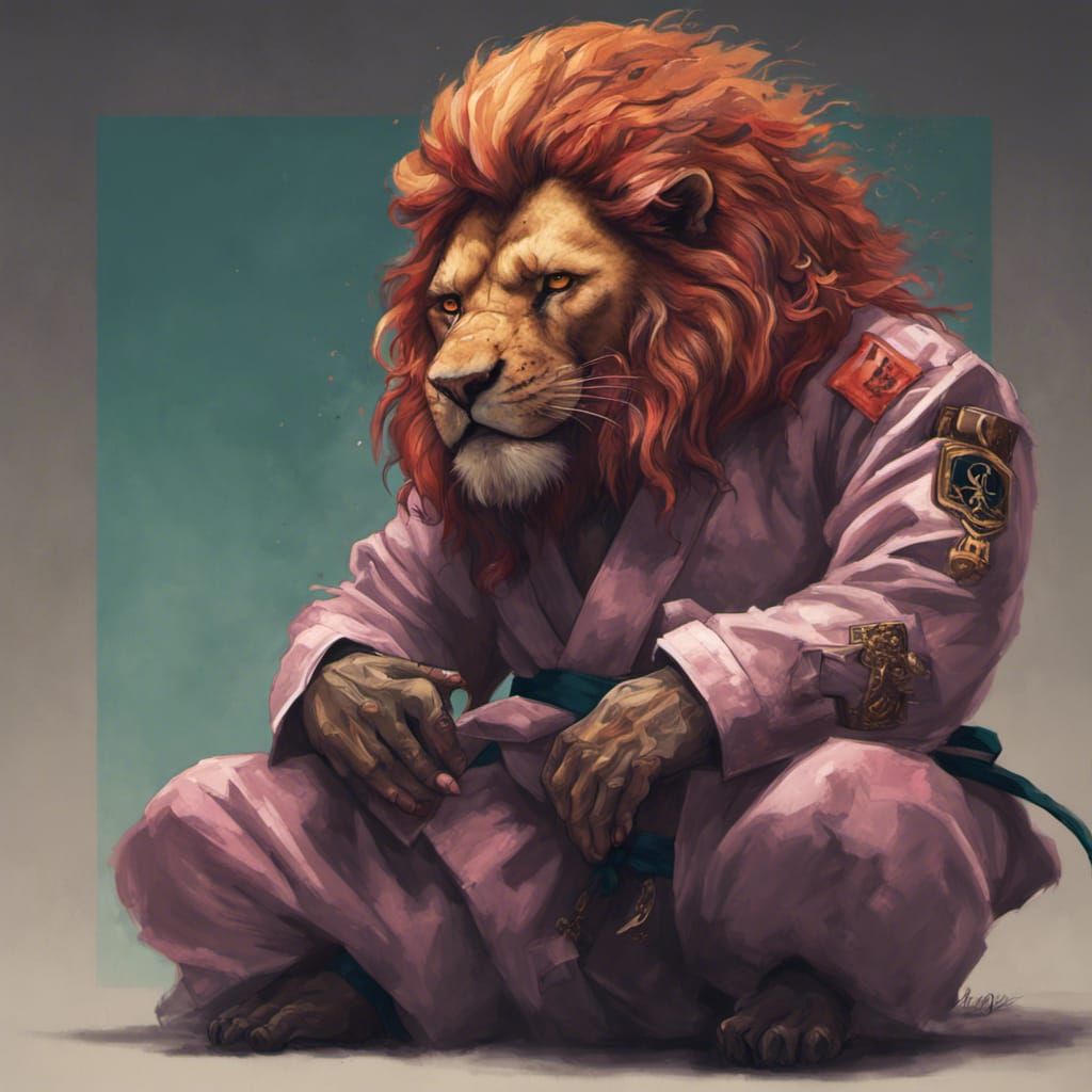 Villainous Lion in a Jiu Jitsu Gi dnd character By Byous and Jeremy ...