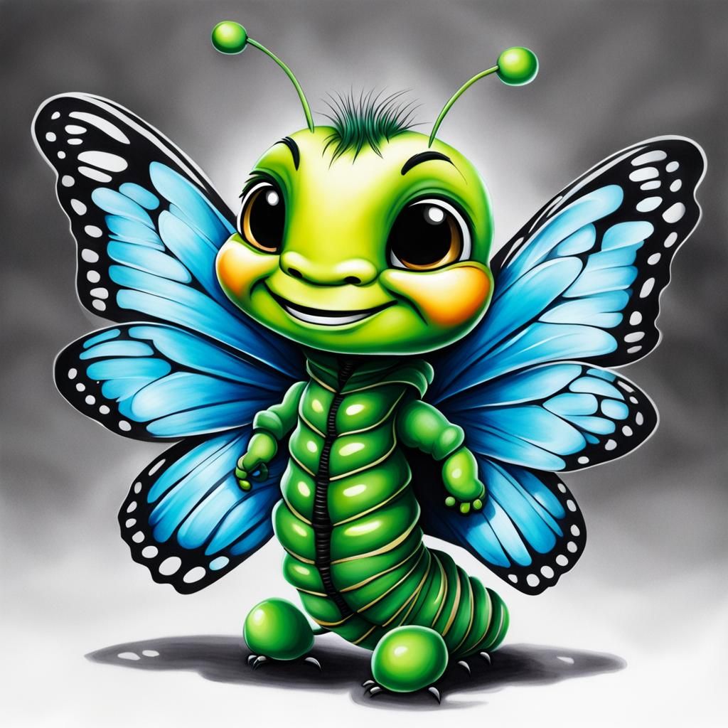 Chibi caterpillar - AI Generated Artwork - NightCafe Creator