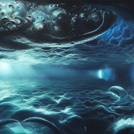 Hyperdetailed Cosmic Oceanscape, under the ocean - AI Generated Artwork ...