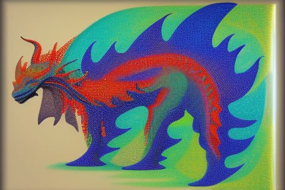 modern art kinetic pointillism draconic - AI Generated Artwork ...