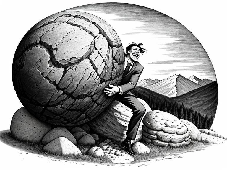 Happy Sisyphus - AI Generated Artwork - NightCafe Creator