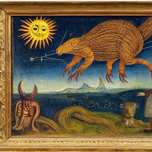 Extraterrestrial beaver and alien river By Lucas Cranach the Elder and ...
