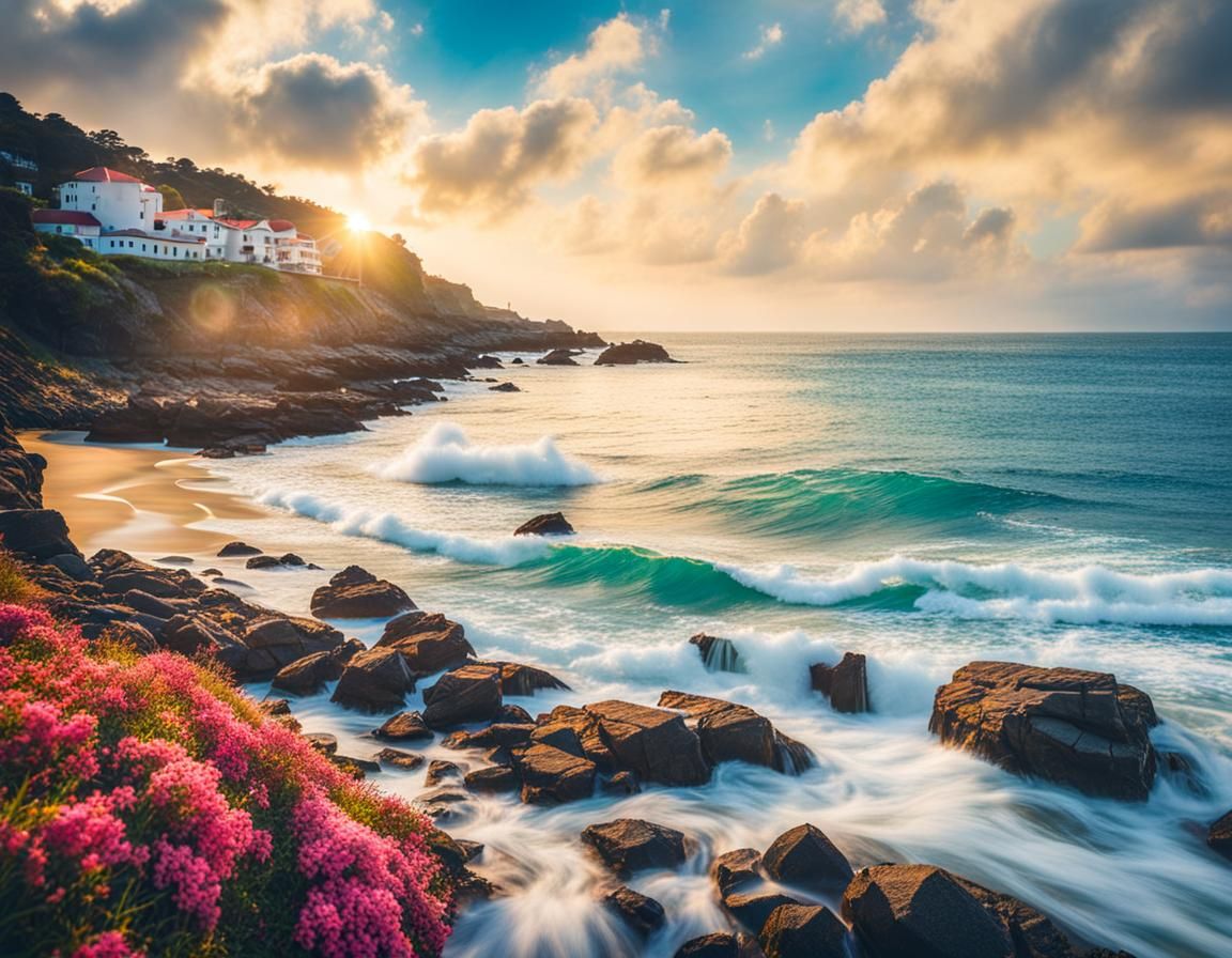 Breathtaking seaside scenery, Professional photography, bokeh, natural ...