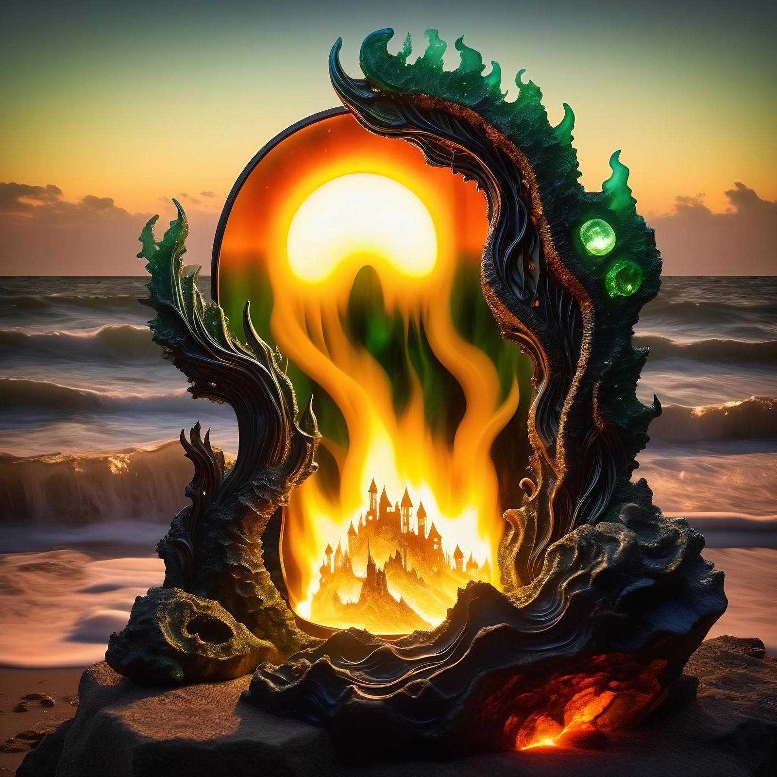 Eldritch Flame, Burning Bright, Oceanside - AI Generated Artwork ...