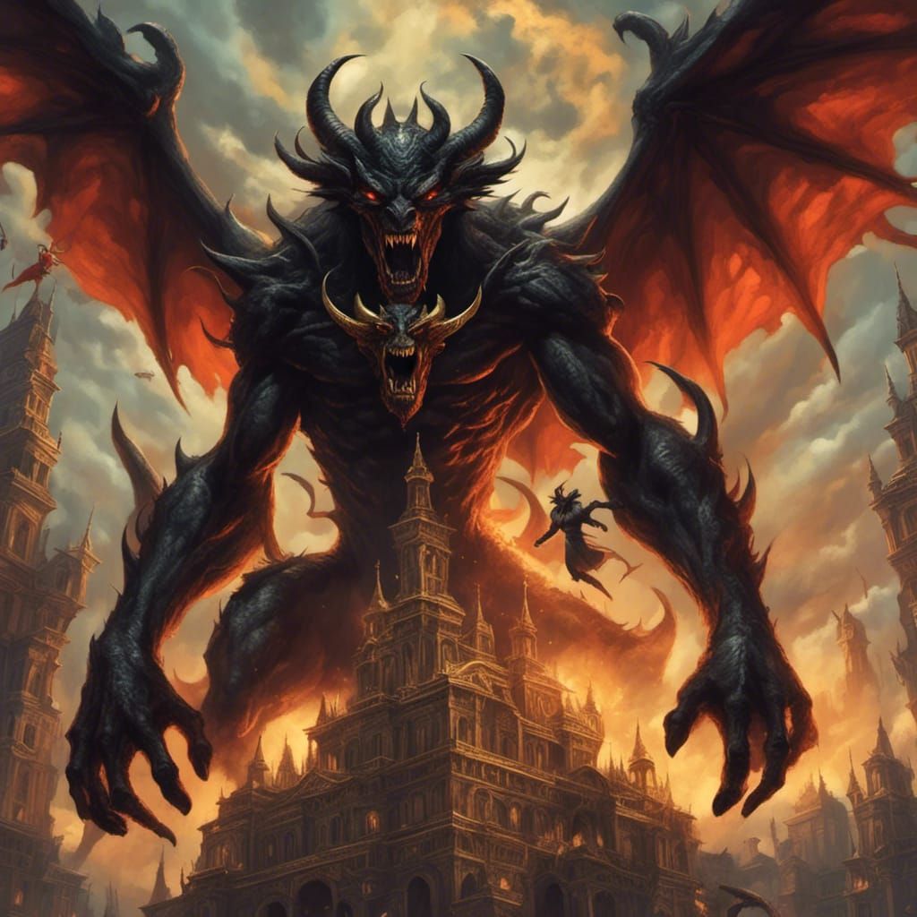 The black demon attacks the citadel - AI Generated Artwork - NightCafe ...