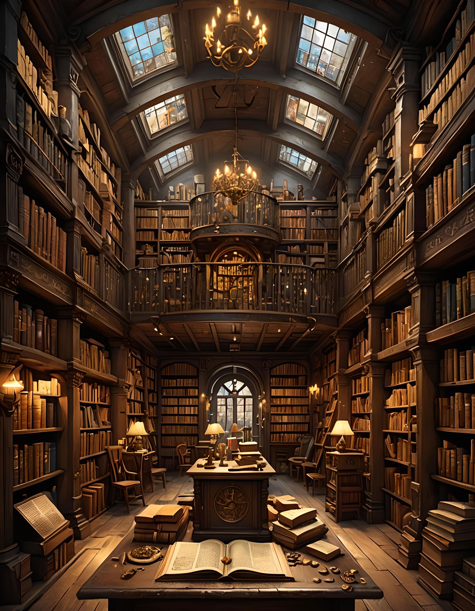 Ancient Library - AI Generated Artwork - NightCafe Creator