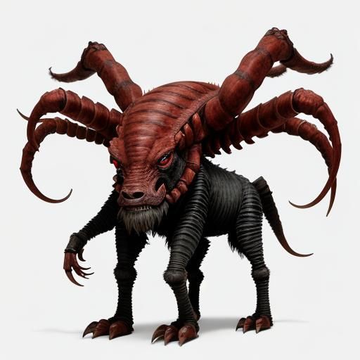 Grotesque Flesh Abomination Wears Furry Legs - AI Art