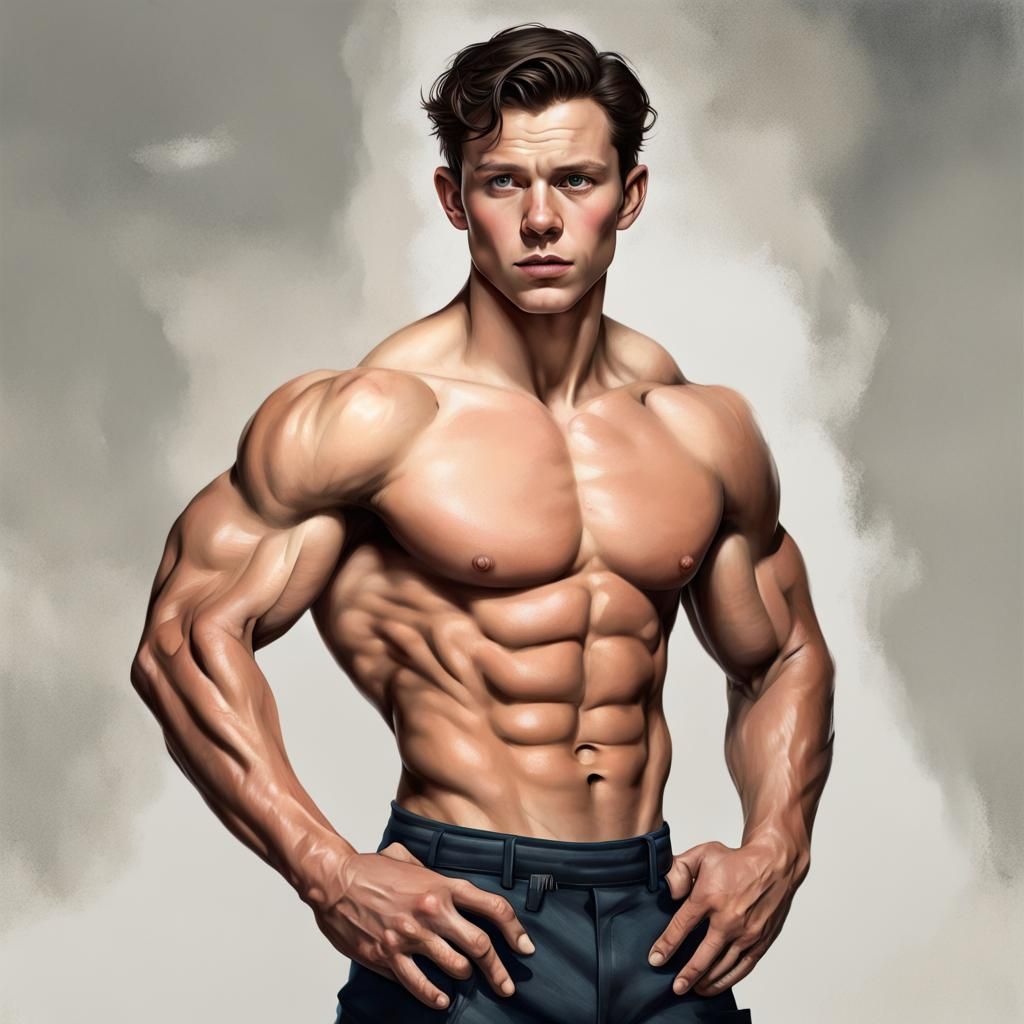 Buff Tom Holland #23 - AI Generated Artwork - NightCafe Creator