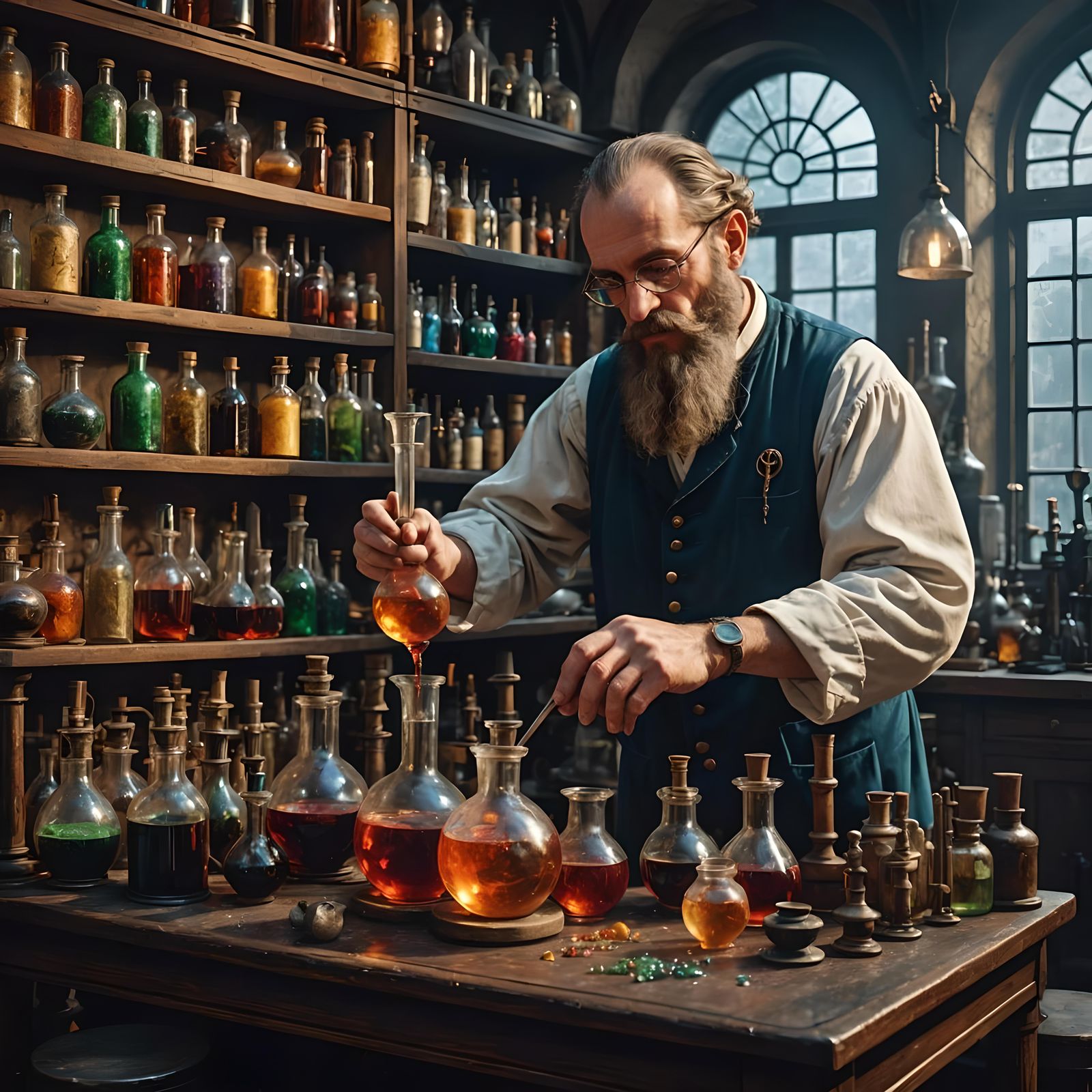 Alchemist at work - AI Generated Artwork - NightCafe Creator