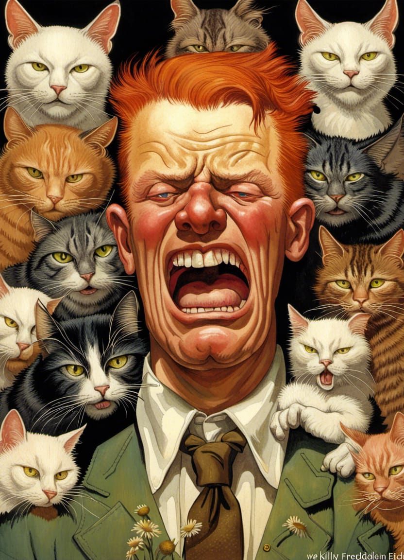 Sad Angry Cat Man - AI Generated Artwork - NightCafe Creator