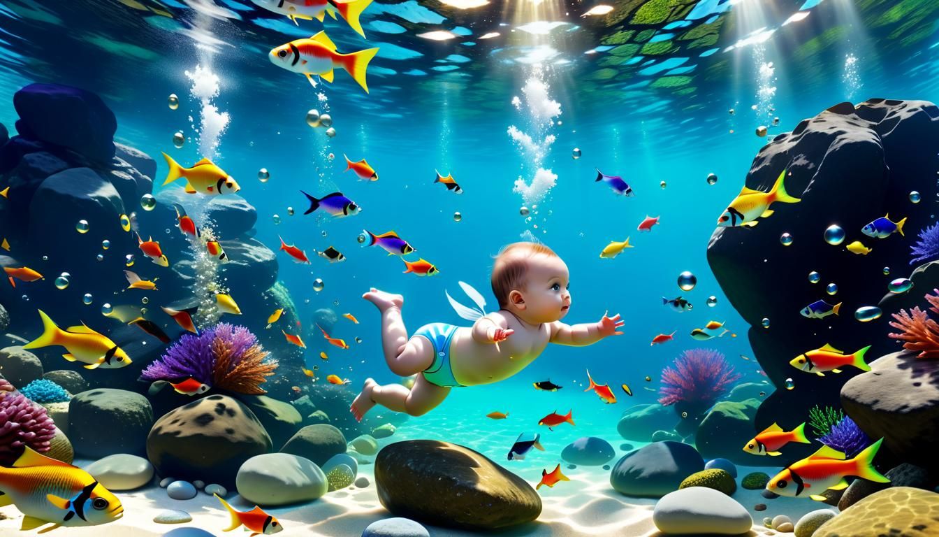 Baby Diving - AI Generated Artwork - NightCafe Creator