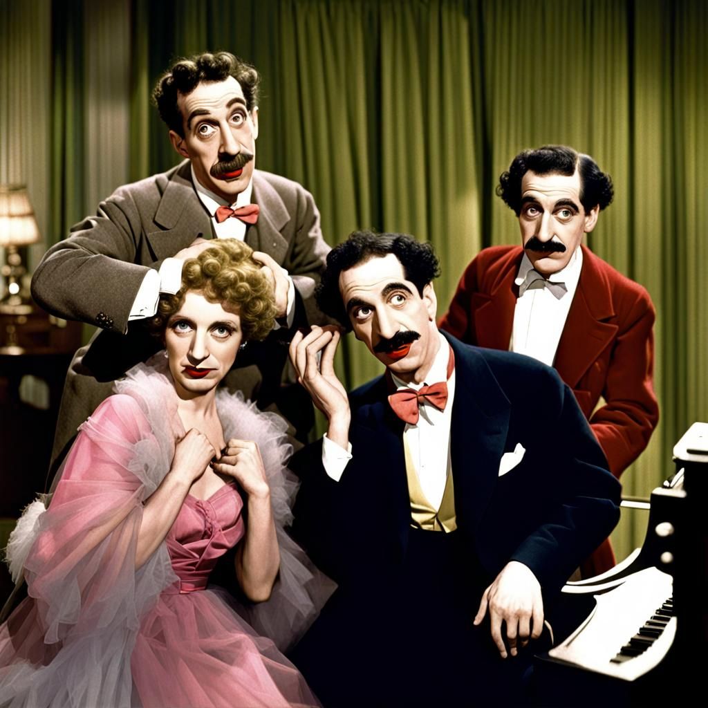 Colorized a night at the Opera Marx Brothers - AI Generated Artwork ...