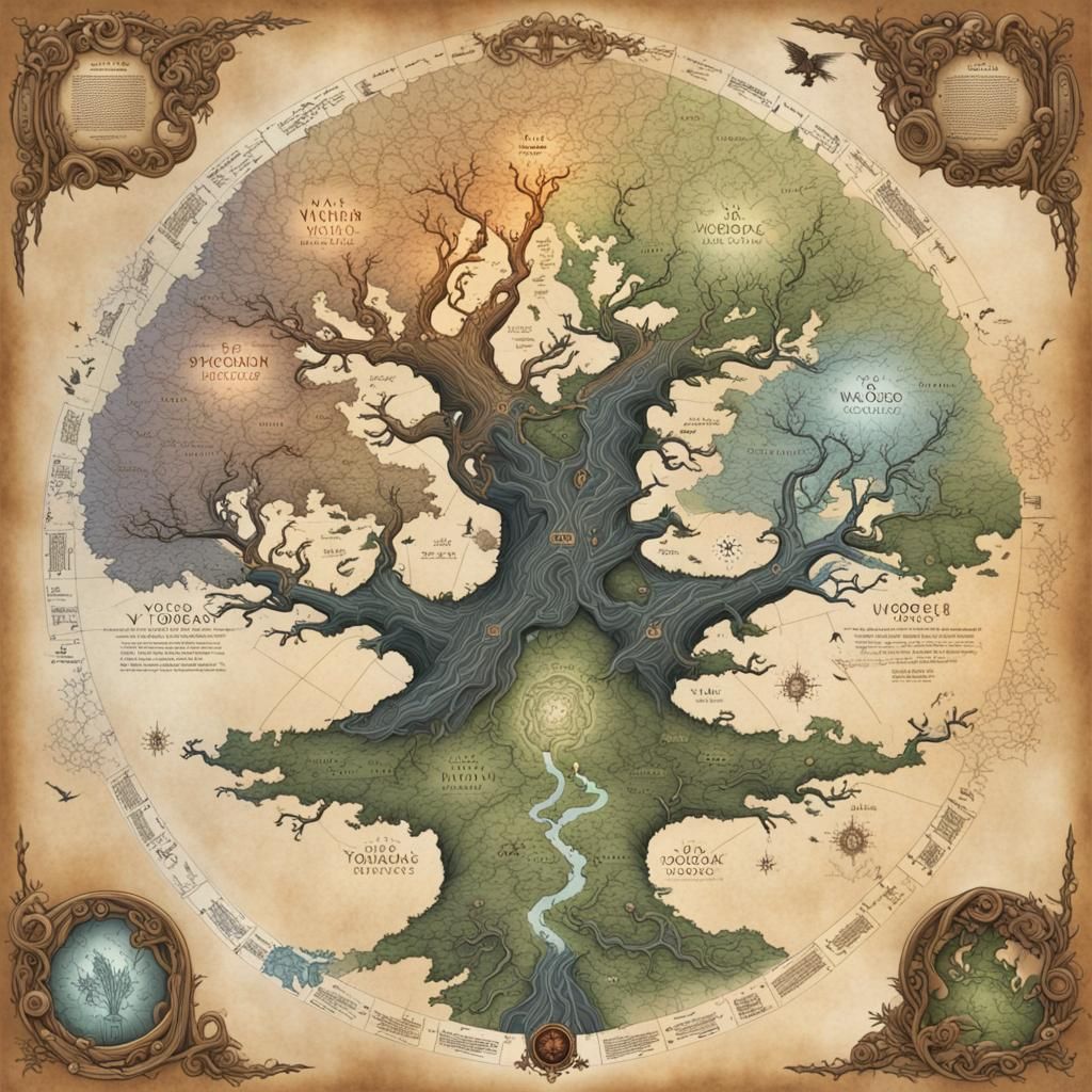 Map of Yggdrasil - AI Generated Artwork - NightCafe Creator