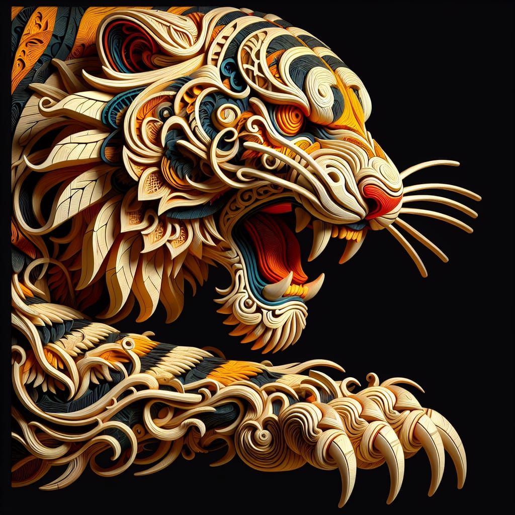 3 Dimensional textured Tiger - 3 Dimensional textured Tiger