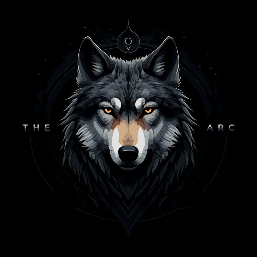 Stoic Wolf Logo in Dark, Abstract Style with Metal... - AI Art