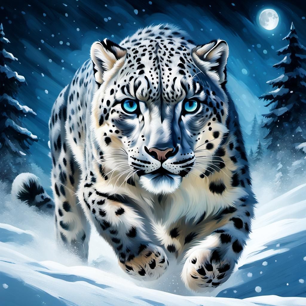 Snow leopard - AI Generated Artwork - NightCafe Creator