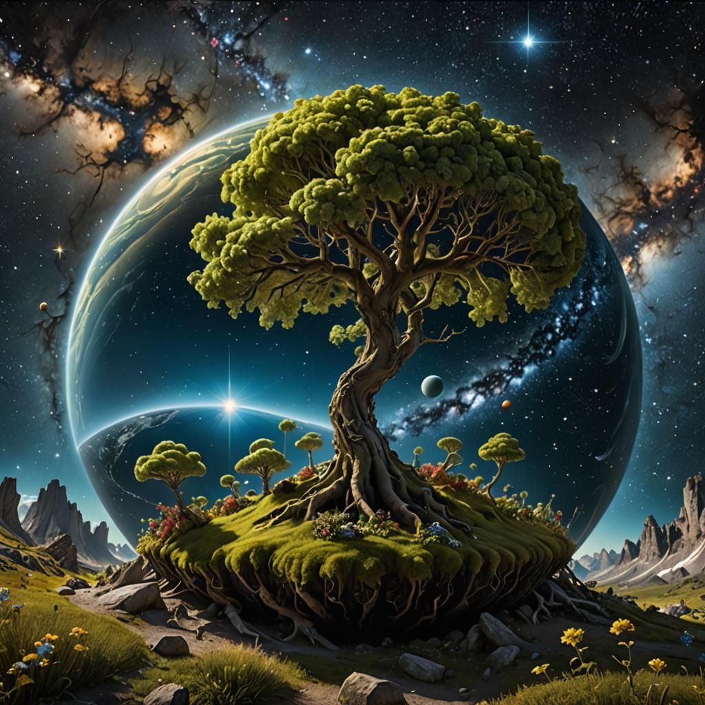 Planet 🌎 Earth connected to the universe - AI Generated Artwork ...