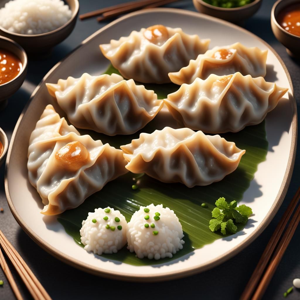 GYOZA! - Delicious Gyoza with Rice Balls: Matte Painting