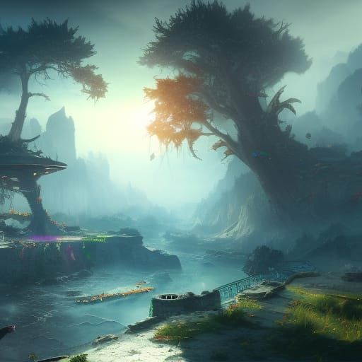 Cool River - AI Generated Artwork - NightCafe Creator