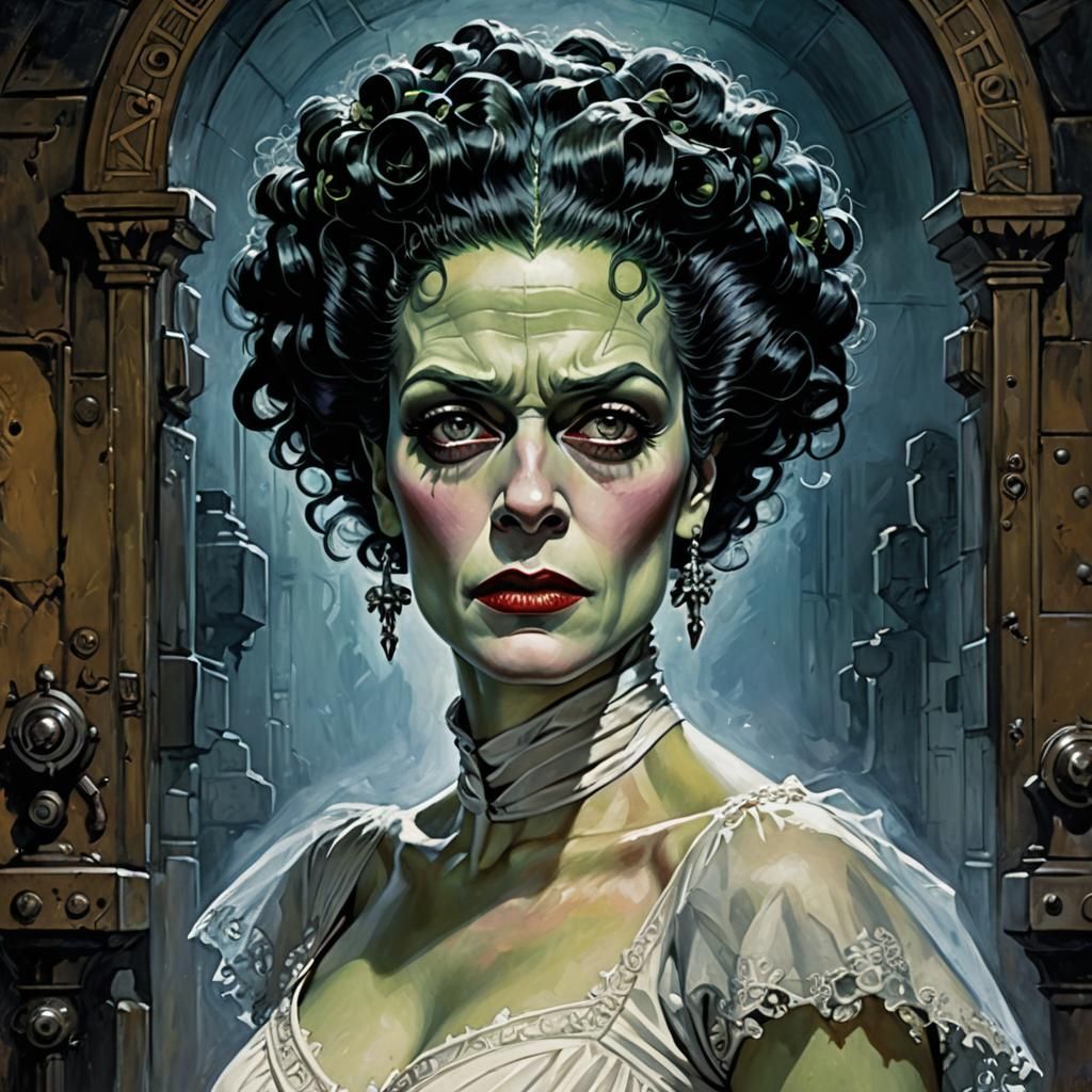 The Bride of Frankenstein - AI Generated Artwork - NightCafe Creator