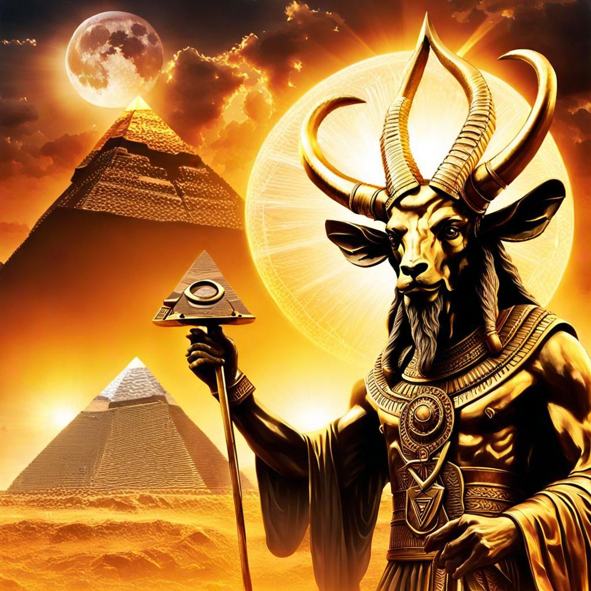 Golden Baphomet - AI Generated Artwork - NightCafe Creator