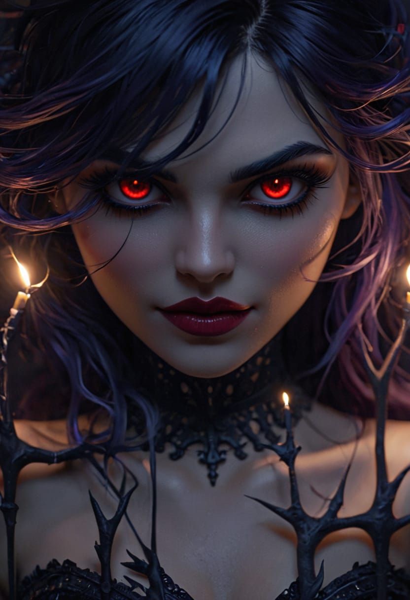 Ethereal Vampire Portrait in a Dark Fantasy Realm - AI Art