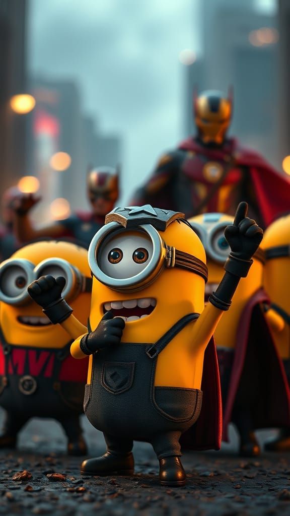 Minion Marvel Heroes in Epic Cinematic Style - AI Art