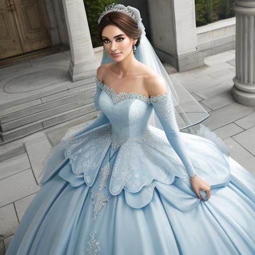 A light blue wedding dress - AI Generated Artwork - NightCafe Creator