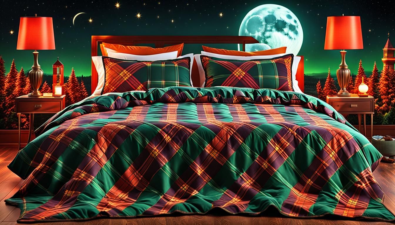 Full moon modern plaid. - AI Generated Artwork - NightCafe Creator