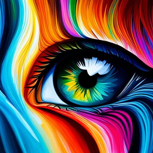 close up of an eye abstract art complementary colors fine details hight ...