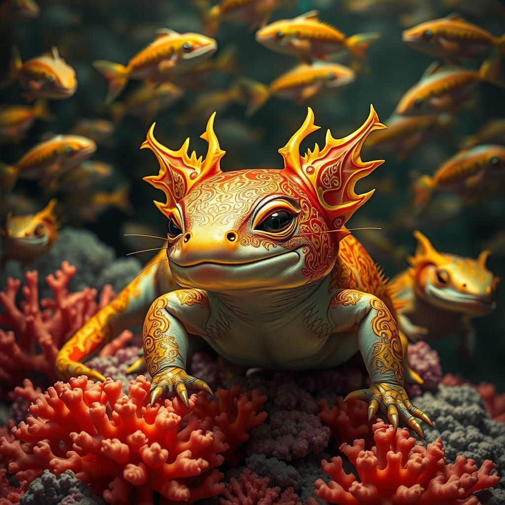 beautiful glowing Axolotl - beautiful glowing Axolotl