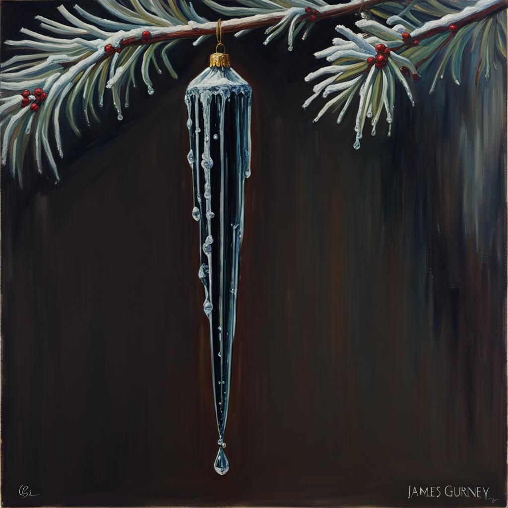 A black icicle ornament - AI Generated Artwork - NightCafe Creator