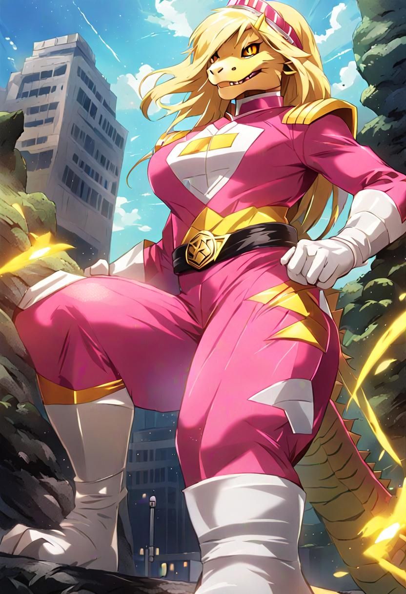 Pink Crocodile Ranger - AI Generated Artwork - NightCafe Creator