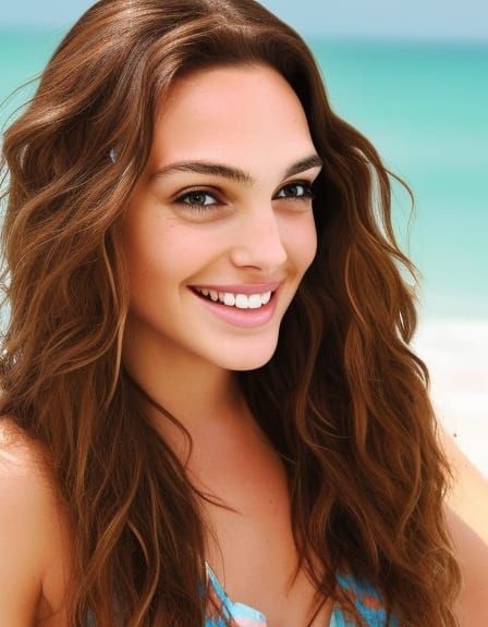 Gal Gadot at the Beach - AI Generated Artwork - NightCafe Creator