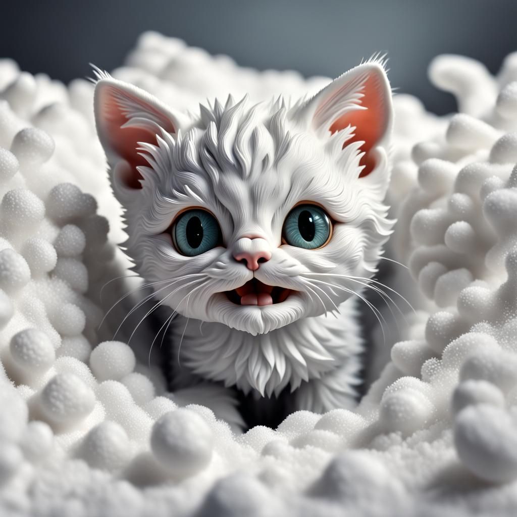foam cat - AI Generated Artwork - NightCafe Creator